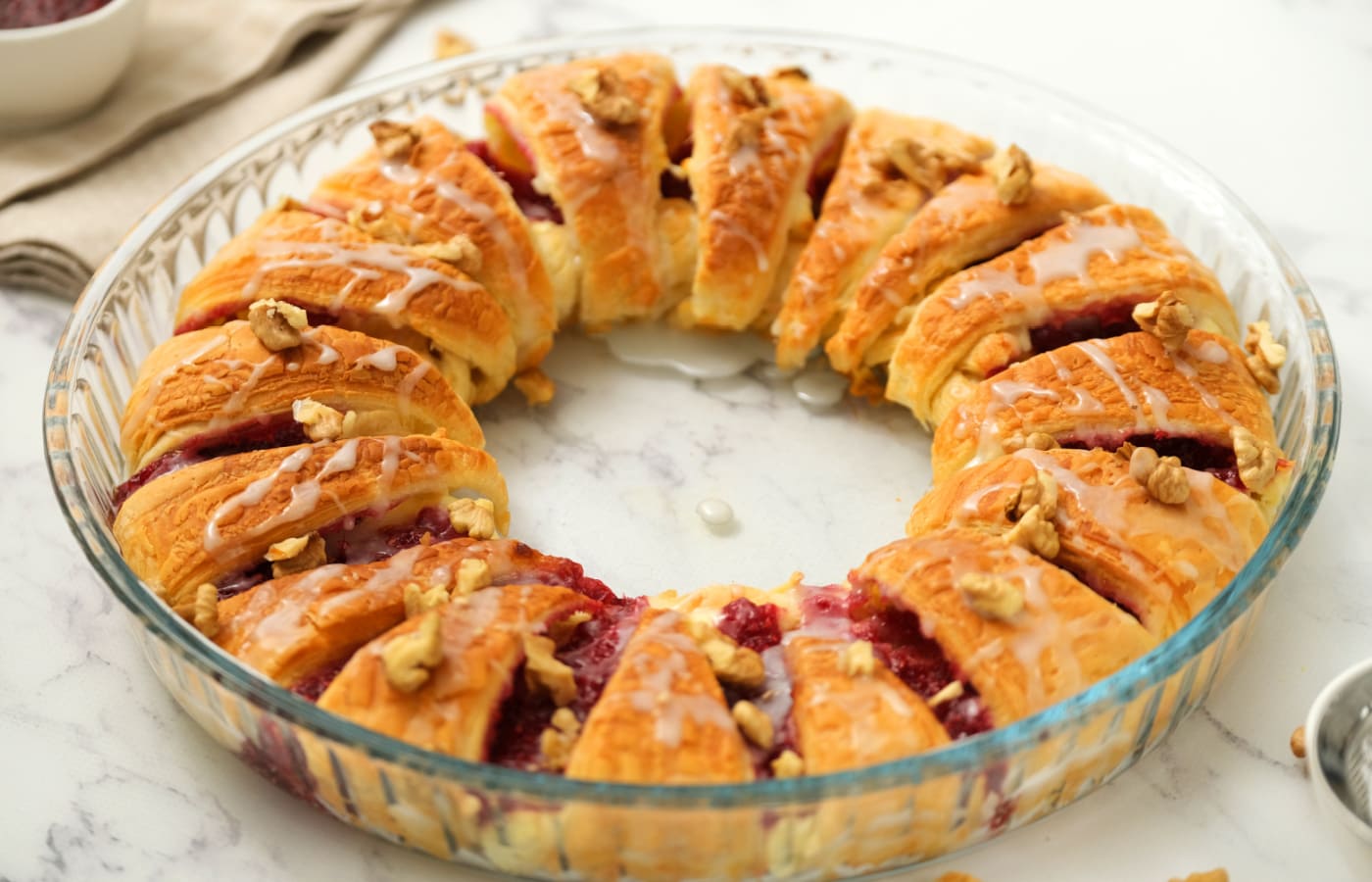 Raspberry Cream Cheese Crescent Ring - Reluctant Entertainer