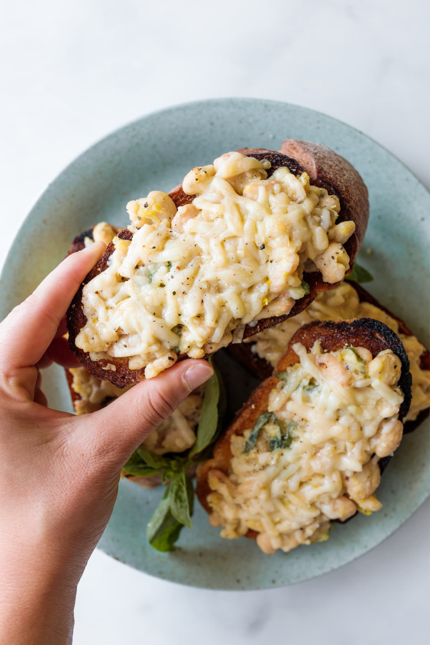White Bean Crostini Toasts - Reluctant Entertainer