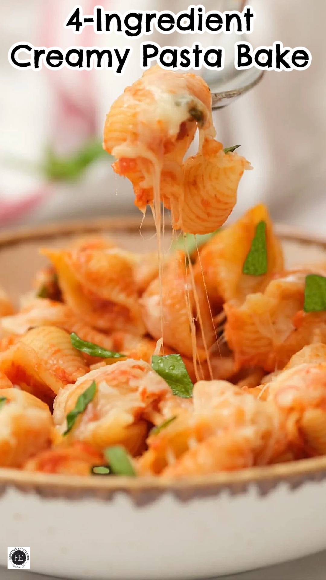 4 Ingredient Creamy Pasta Bake - Reluctant Entertainer