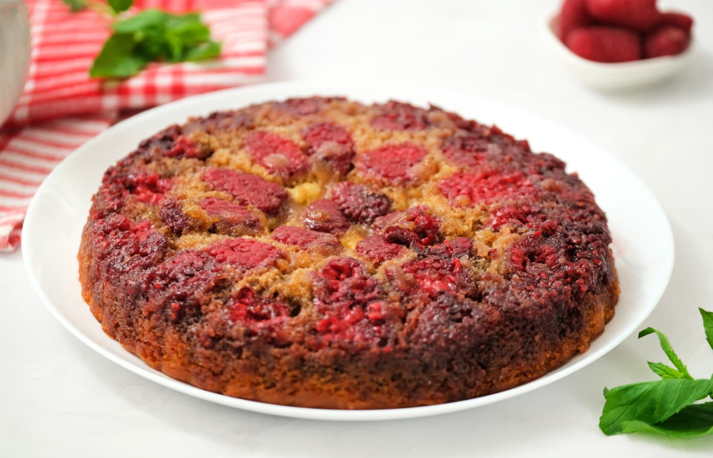 Warm Raspberry Butter Cake - Reluctant Entertainer