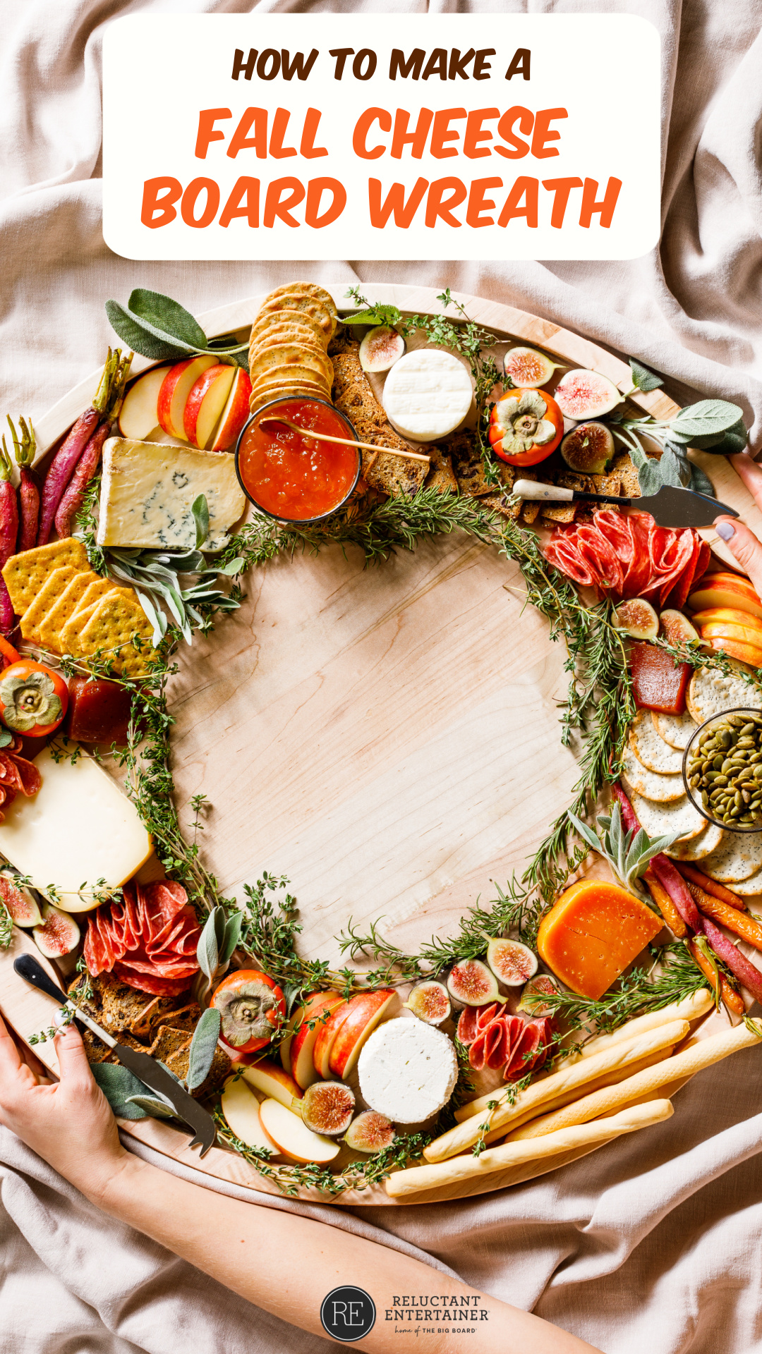 Fall Cheese Board Wreath - Reluctant Entertainer