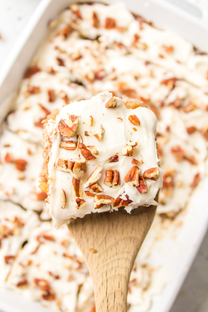 Cake Pan Apple Bars with Frosting - Reluctant Entertainer