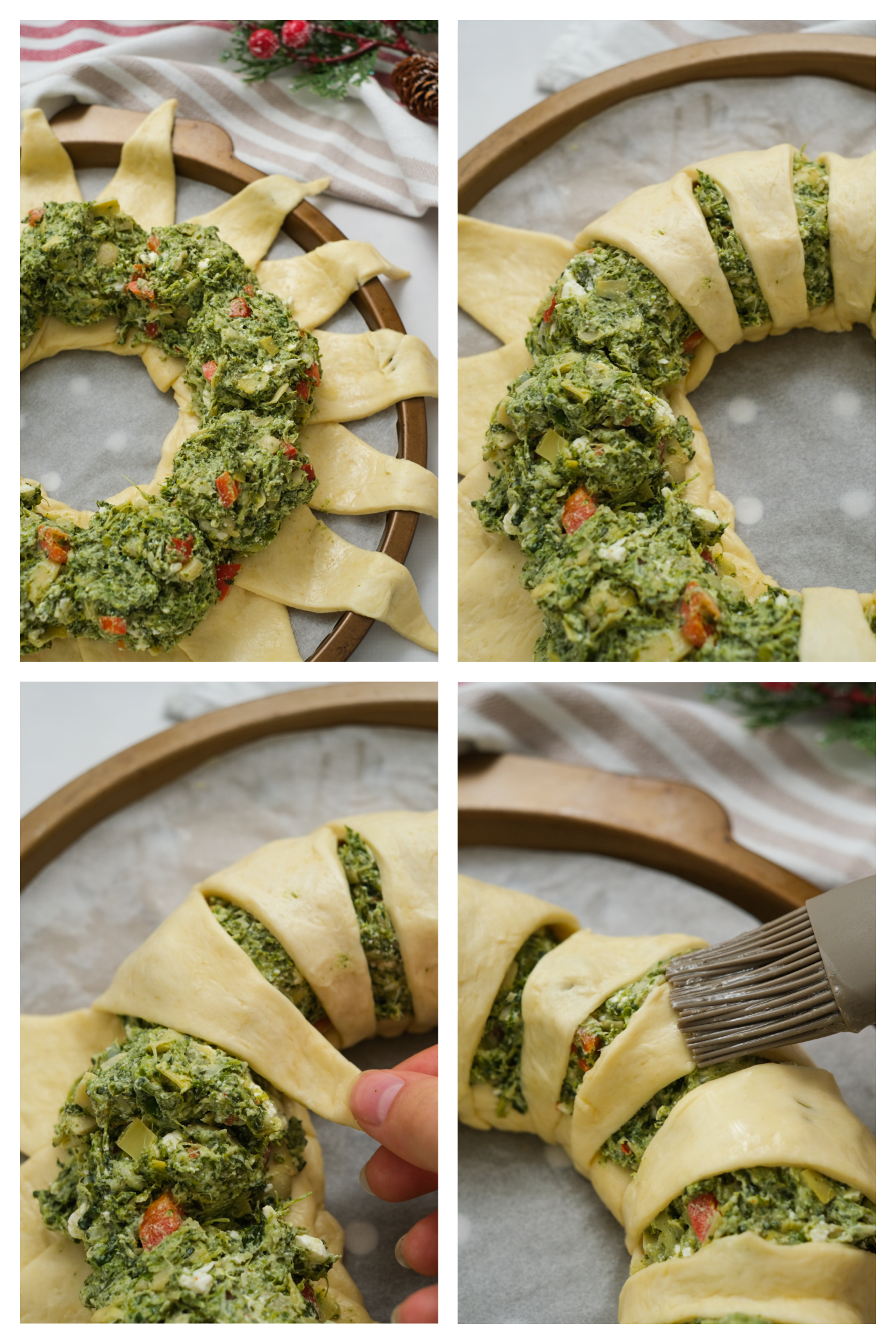 Spinach Dip Crescent Wreath - Reluctant Entertainer
