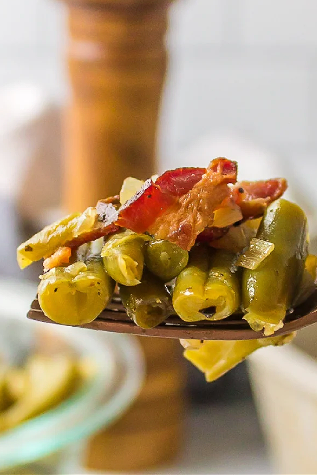 Green Beans with Bacon and Onions - Reluctant Entertainer