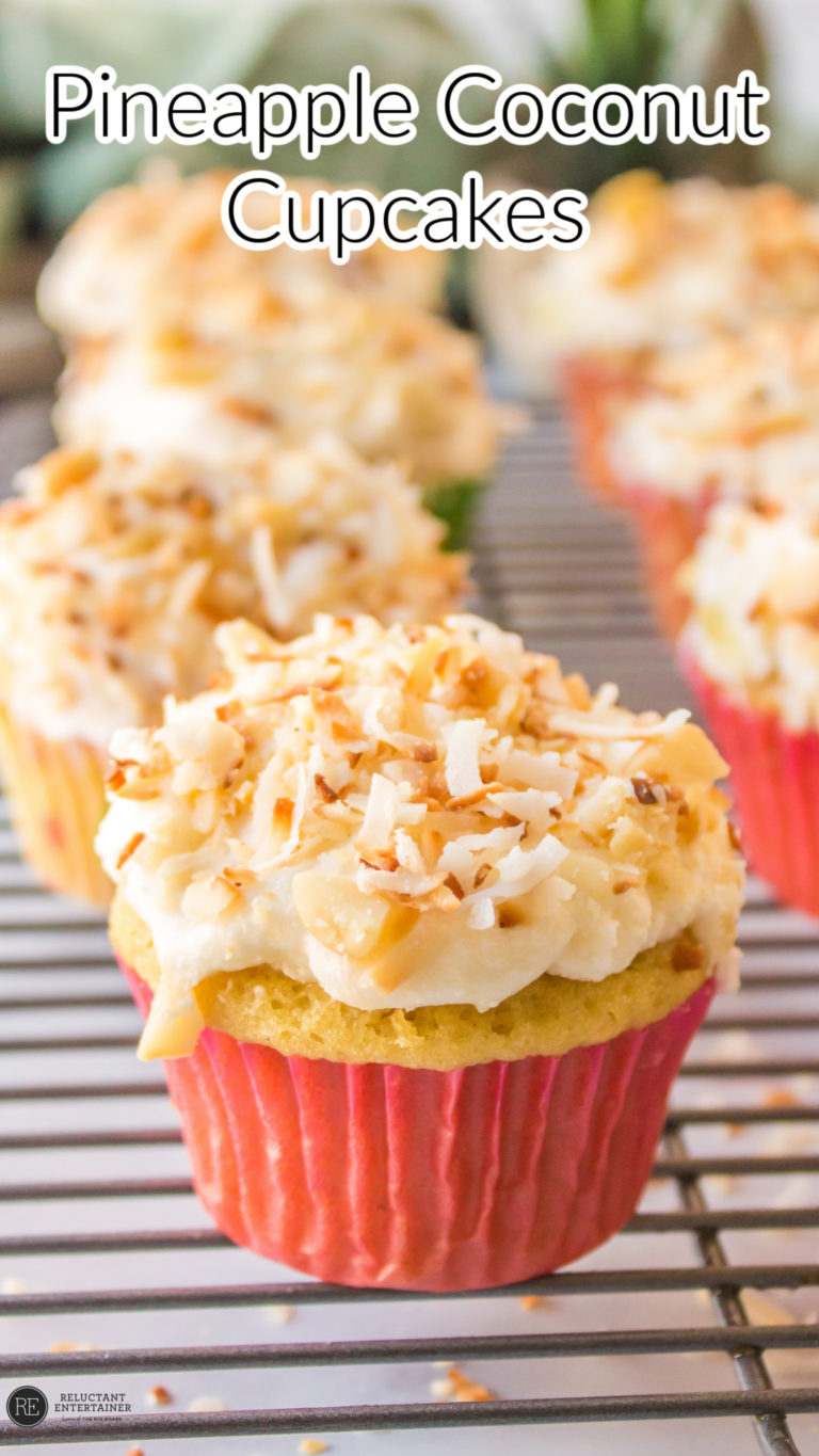 Pineapple Coconut Cupcakes - Reluctant Entertainer
