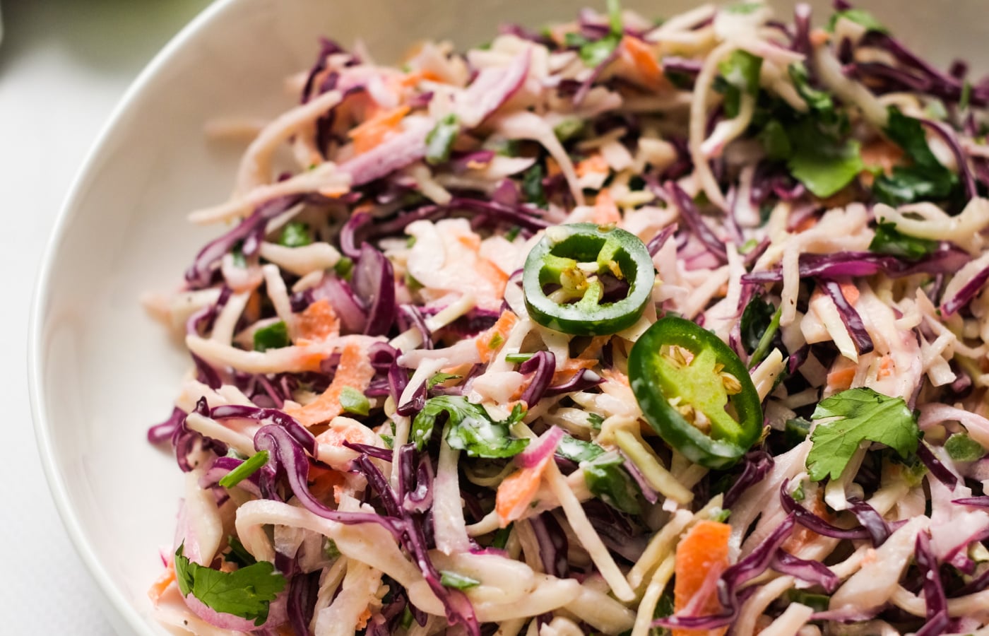 Creamy Jalapeno Coleslaw - Reluctant Entertainer