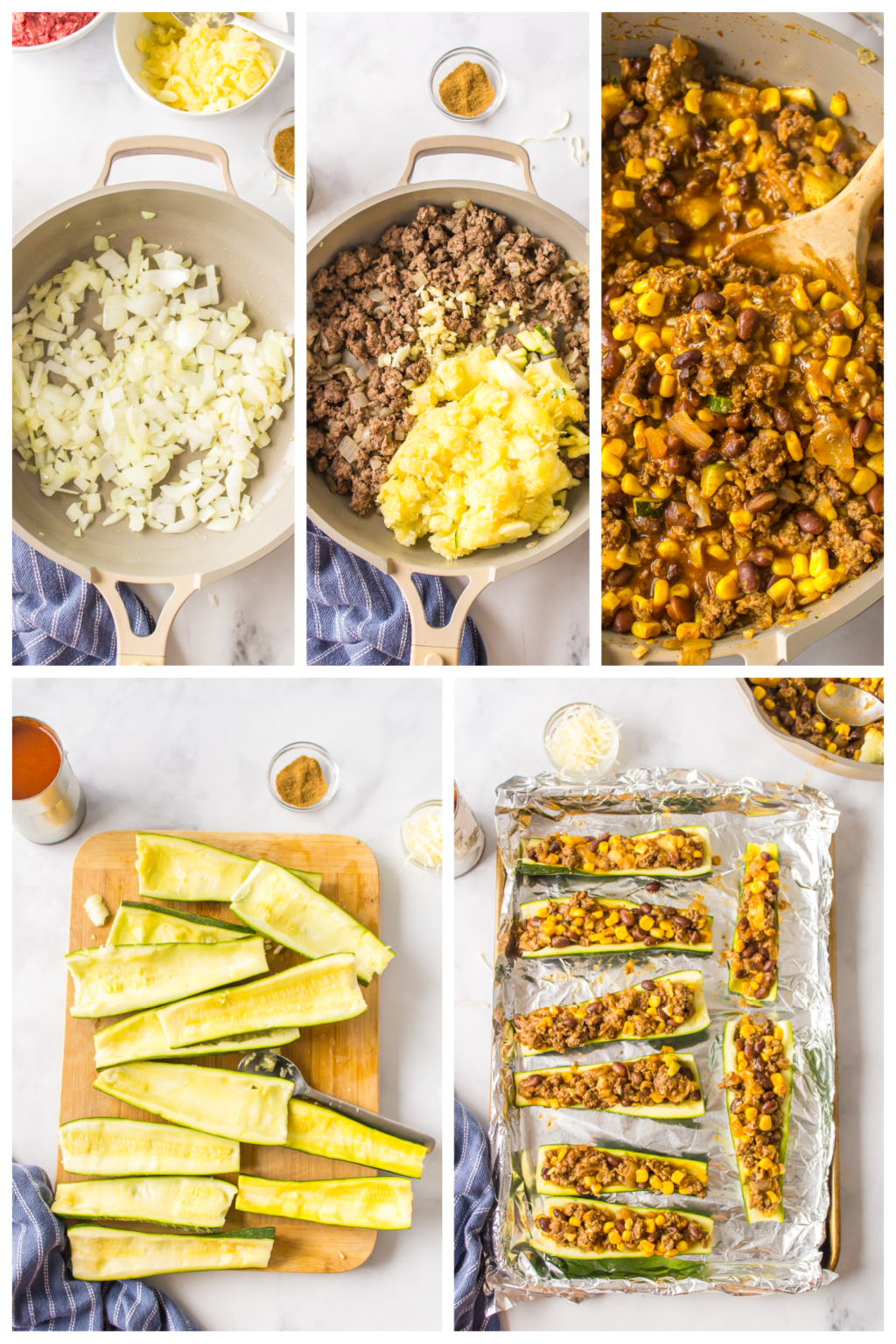 Zucchini Boats with Ground Beef - Reluctant Entertainer