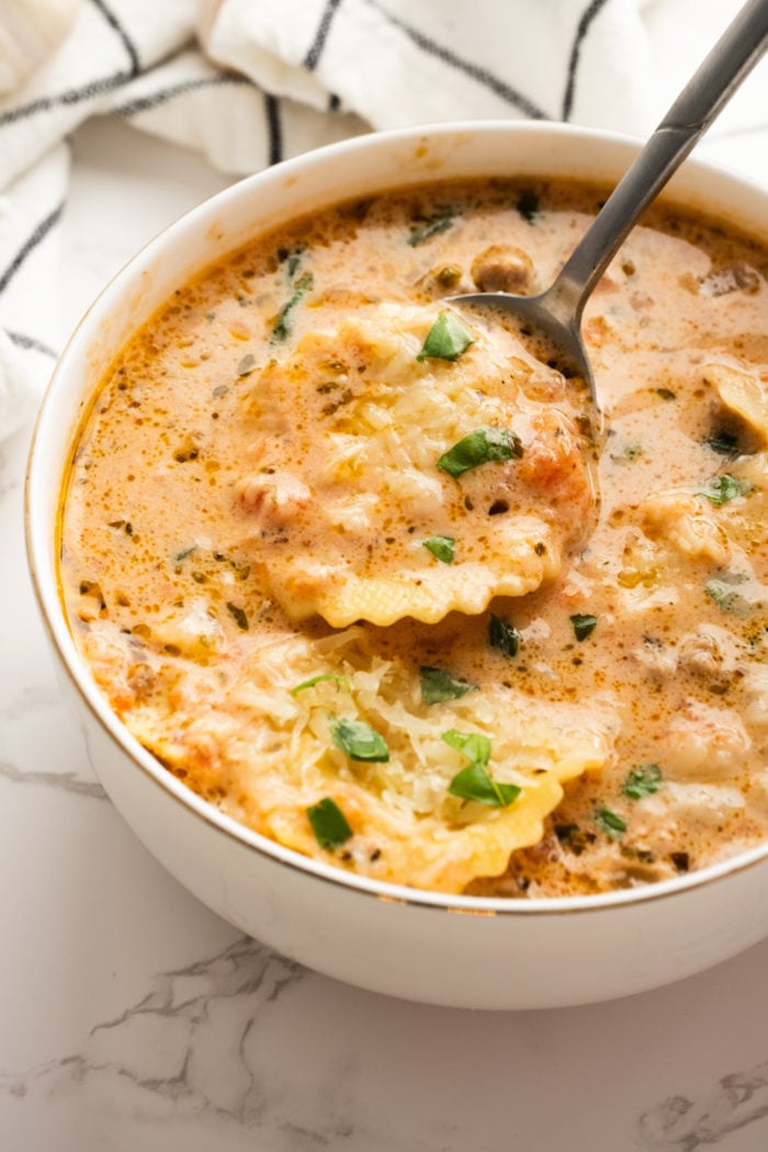 Creamy Ravioli Soup - Reluctant Entertainer