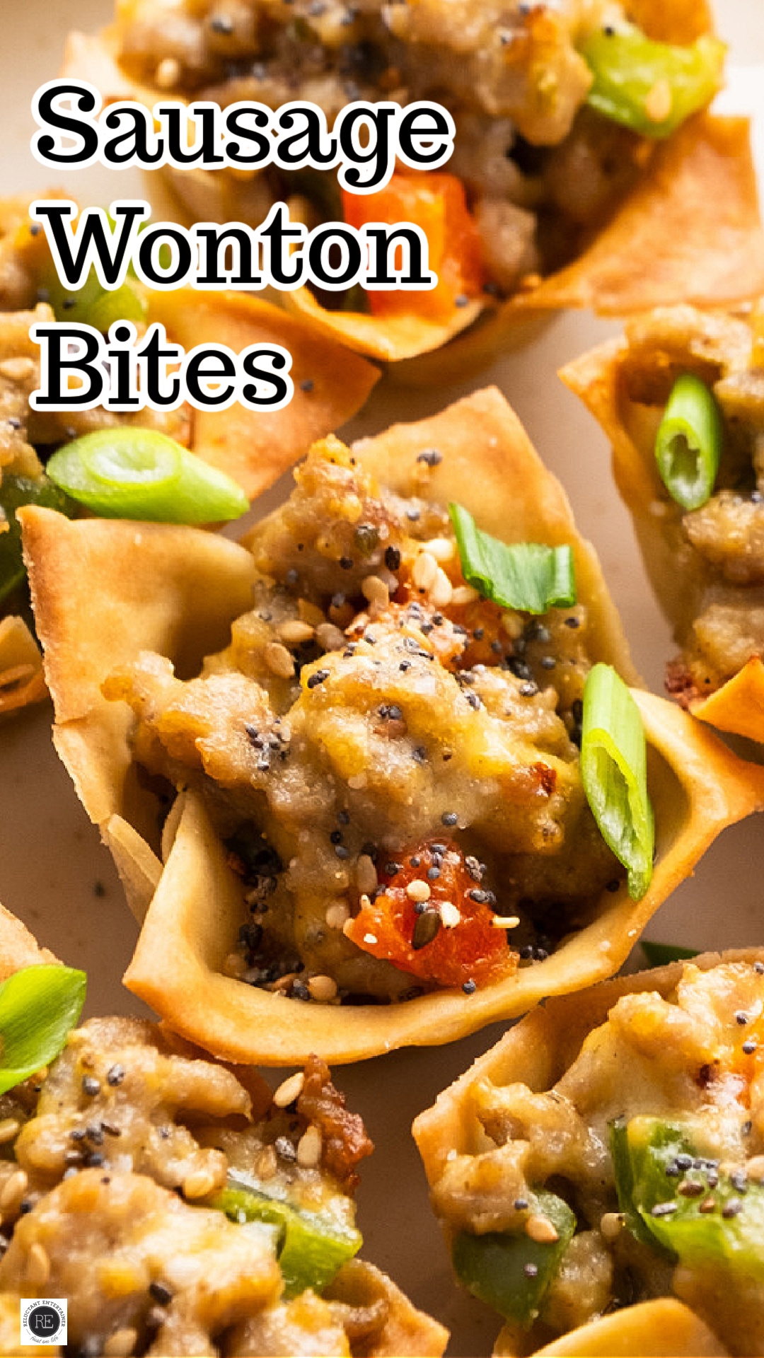 Sausage Wonton Bites - Reluctant Entertainer