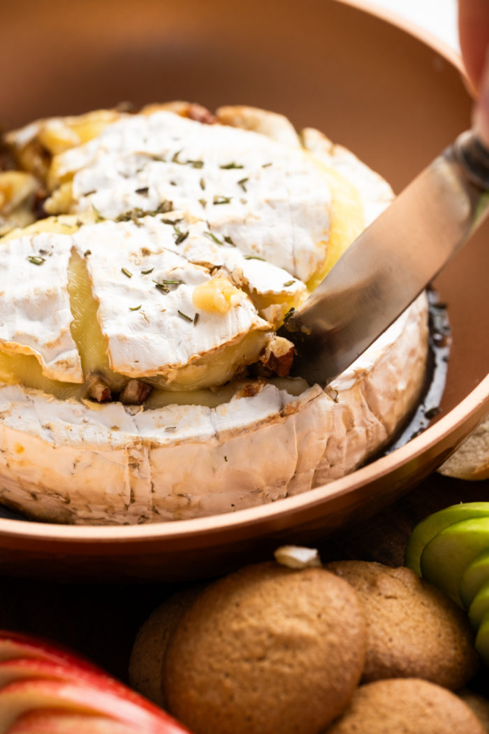 Brown Sugar Baked Brie with Pecans - Reluctant Entertainer