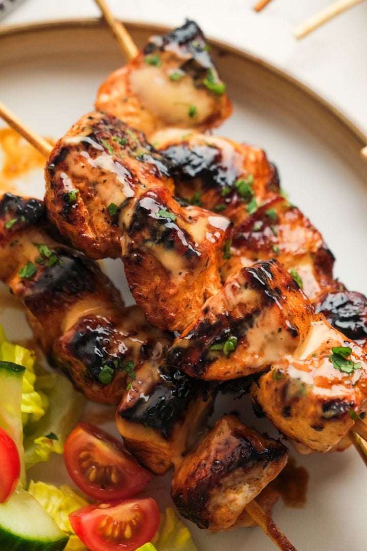 Bang Bang Chicken Skewers - Reluctant Entertainer