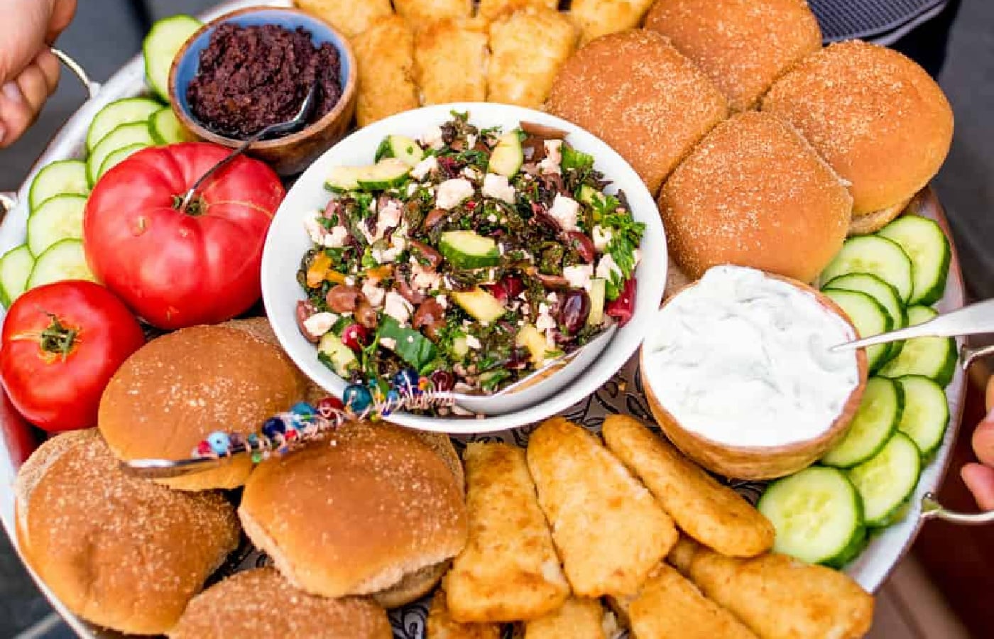 Fish Burger Dinner Board - Reluctant Entertainer