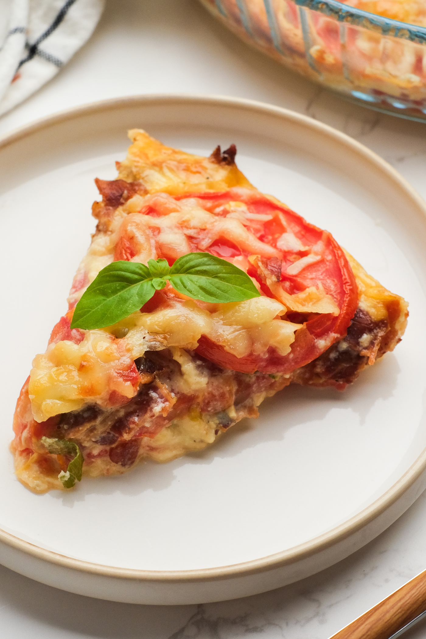 Crustless Tomato Pie - Reluctant Entertainer