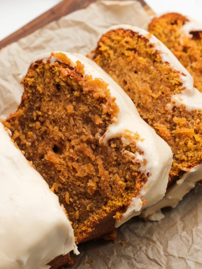 Pumpkin Bread with Cream Cheese Frosting - Reluctant Entertainer