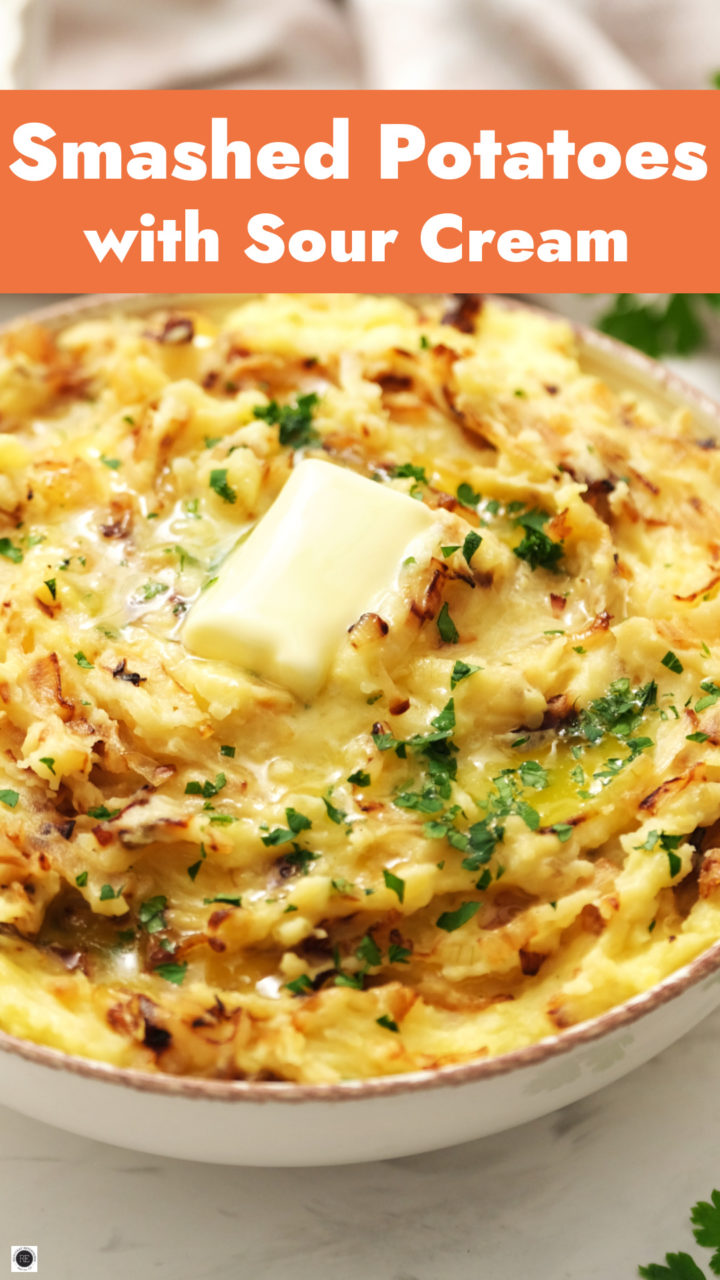 Smashed Potatoes with Sour Cream - Reluctant Entertainer
