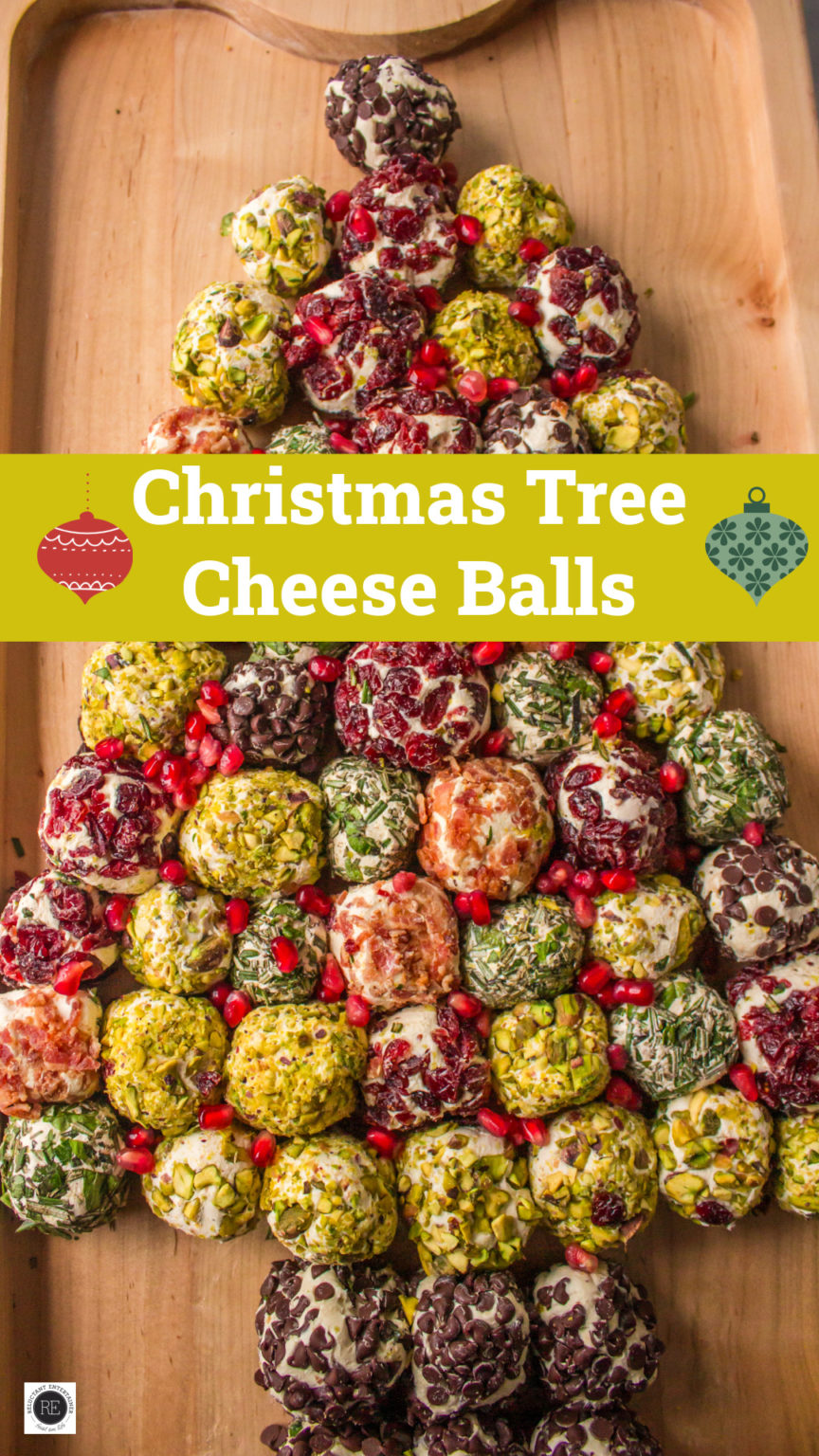 Christmas Tree Cheese Balls - Reluctant Entertainer