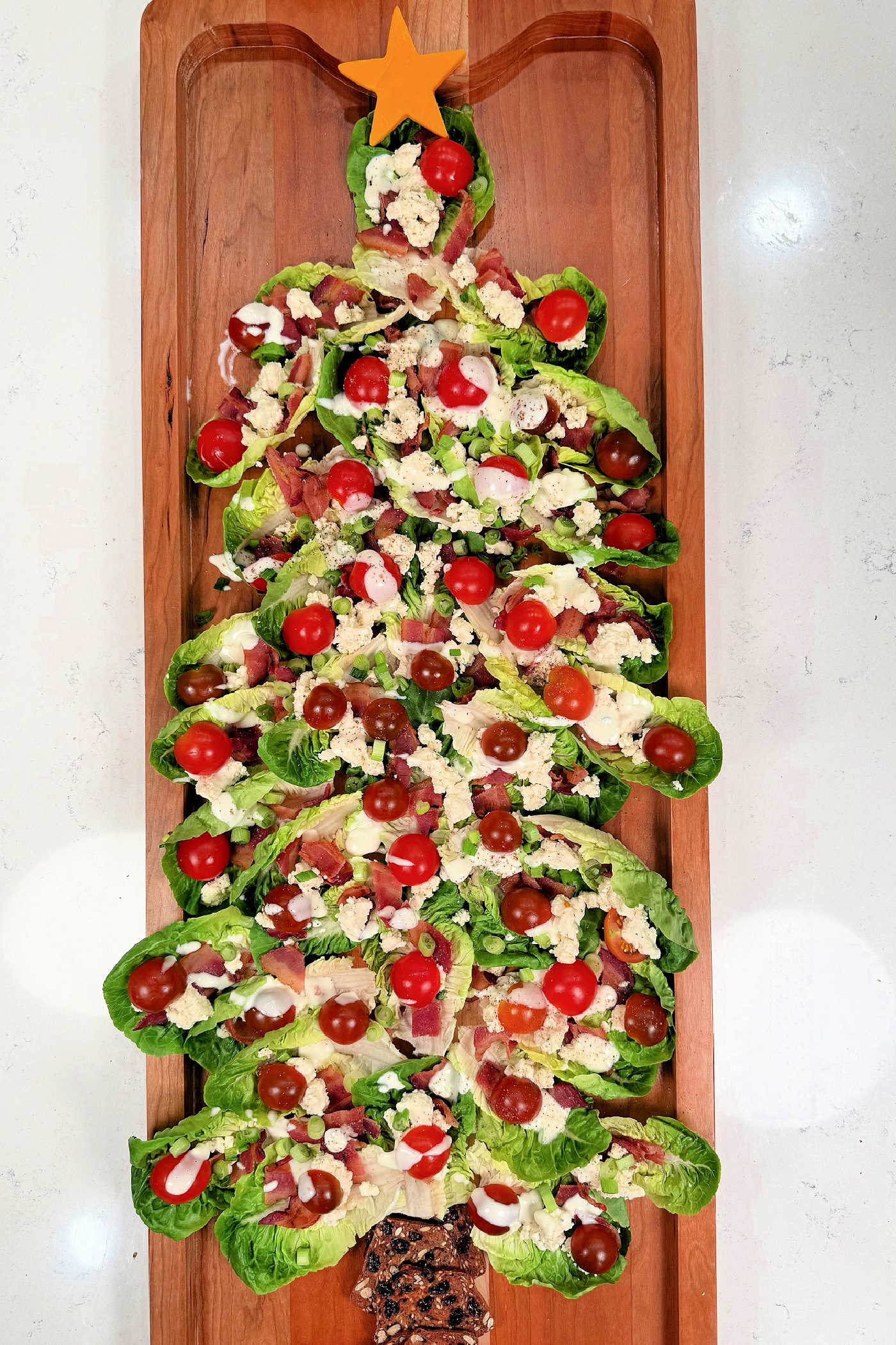 Lettuce Cups Christmas Tree - Reluctant Entertainer