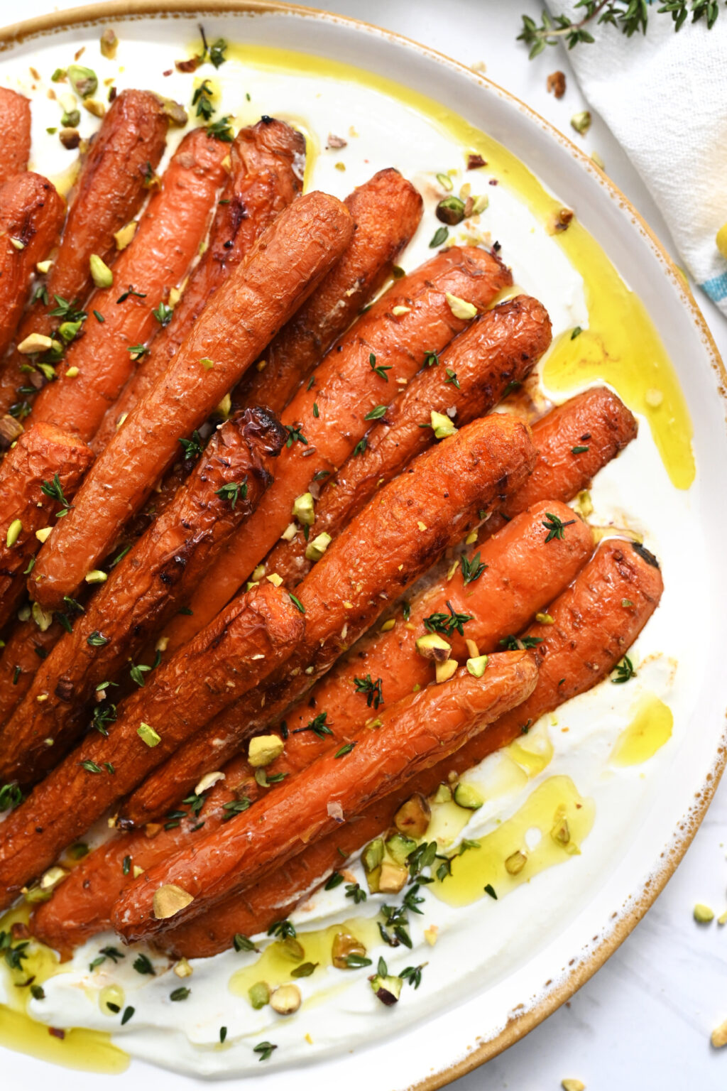 Roasted Carrots with Whipped Feta - Reluctant Entertainer