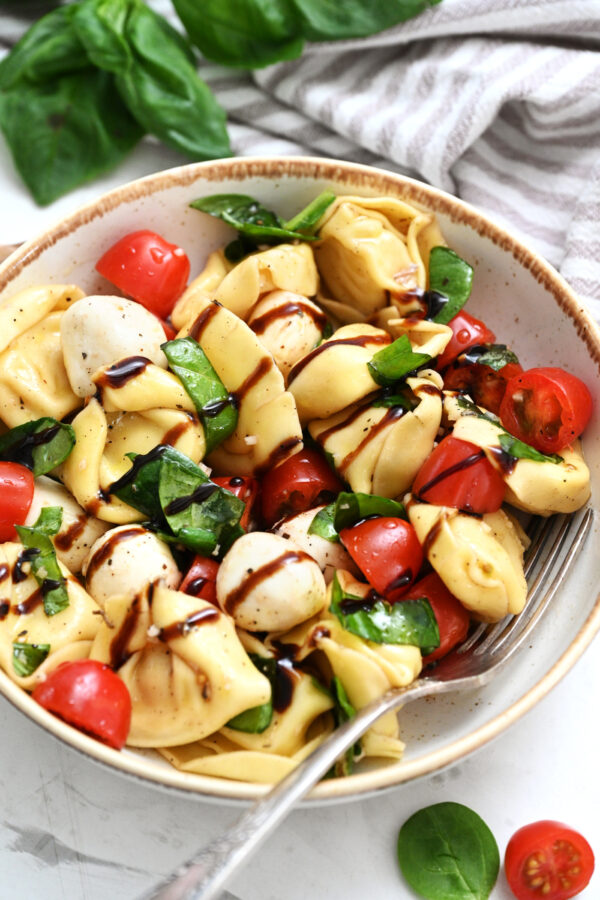 Caprese Tortellini Pasta Salad - Reluctant Entertainer